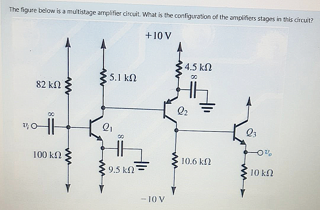 Solved The figure below is a multistage amplifier circuit. | Chegg.com