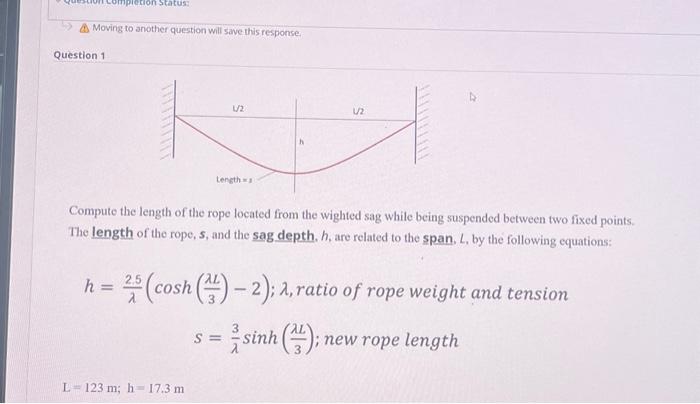 Solved Compute the length of the rope located from the | Chegg.com
