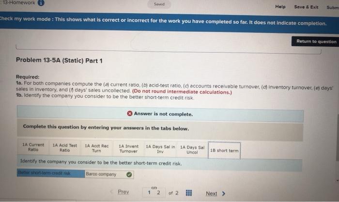 Solved mework Saved Help Save & Exit Submit my work mode : | Chegg.com
