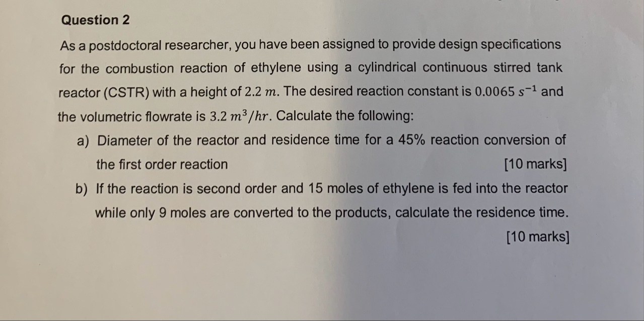 Solved Question 2As a postdoctoral researcher, you have been | Chegg.com