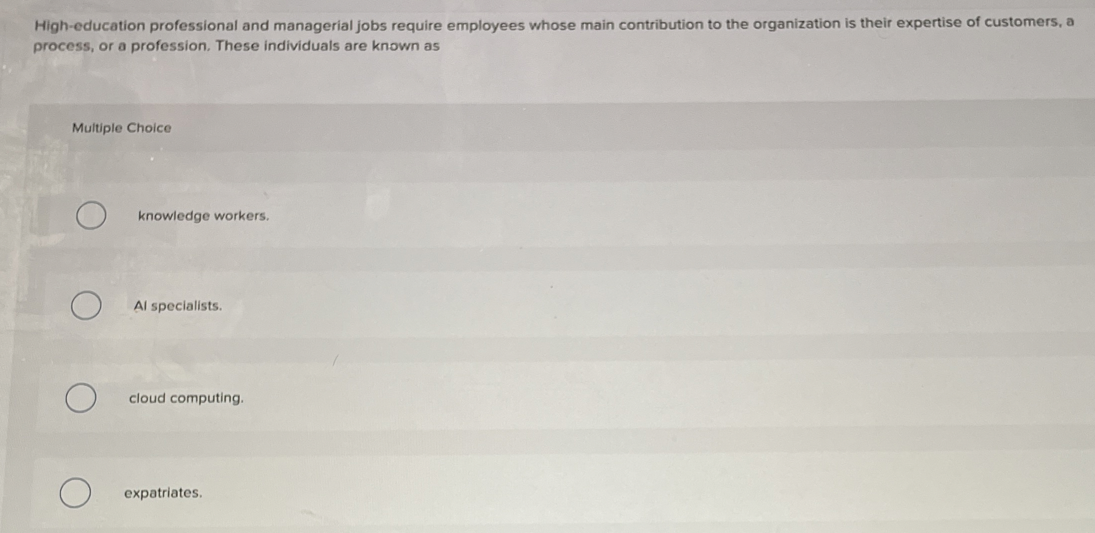 Solved High-education professional and managerial jobs | Chegg.com