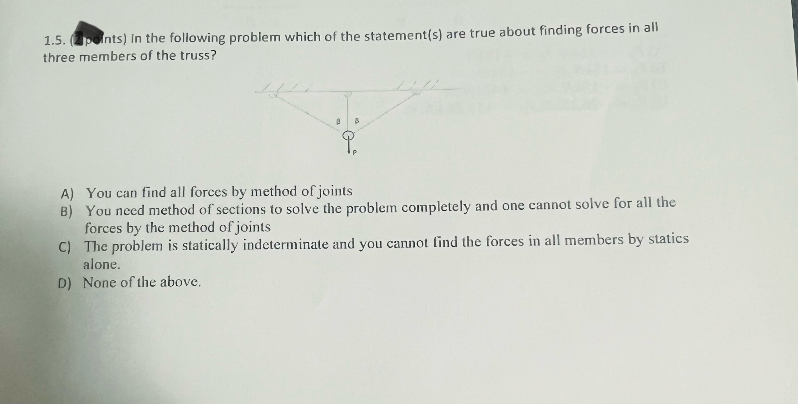 Solved 1.5. (2points) ﻿In the following problem which of the | Chegg.com