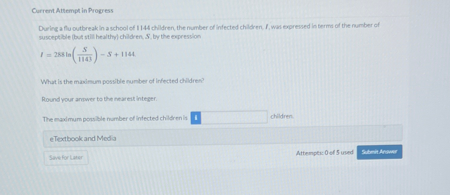 Solved Current Attempt in ProgressDuring a flu outbreak in a | Chegg.com