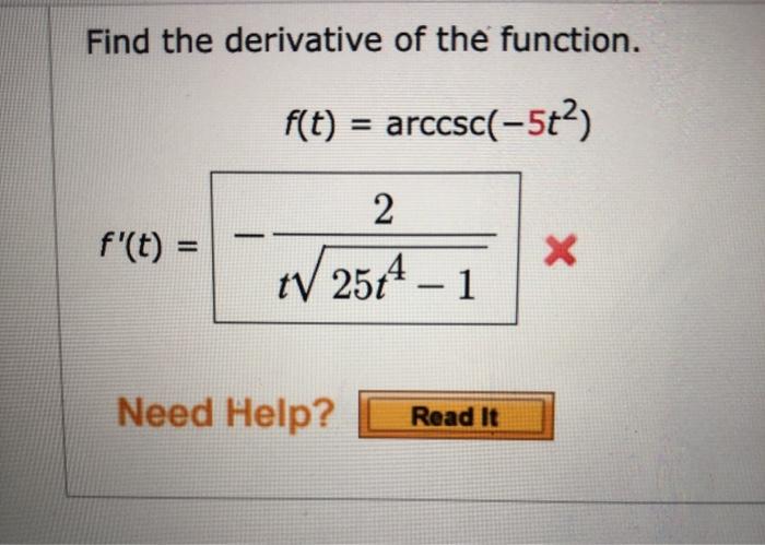 Solved Find the derivative of the function. f(t) = | Chegg.com
