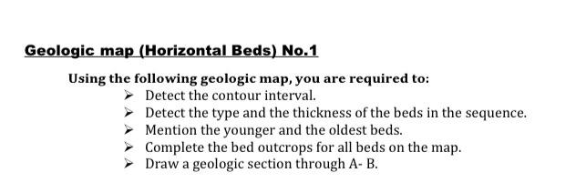 Solved Geologic map (Horizontal Beds) No.1 Using the | Chegg.com