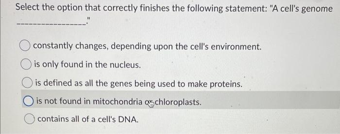 Select the option that correctly finishes the | Chegg.com