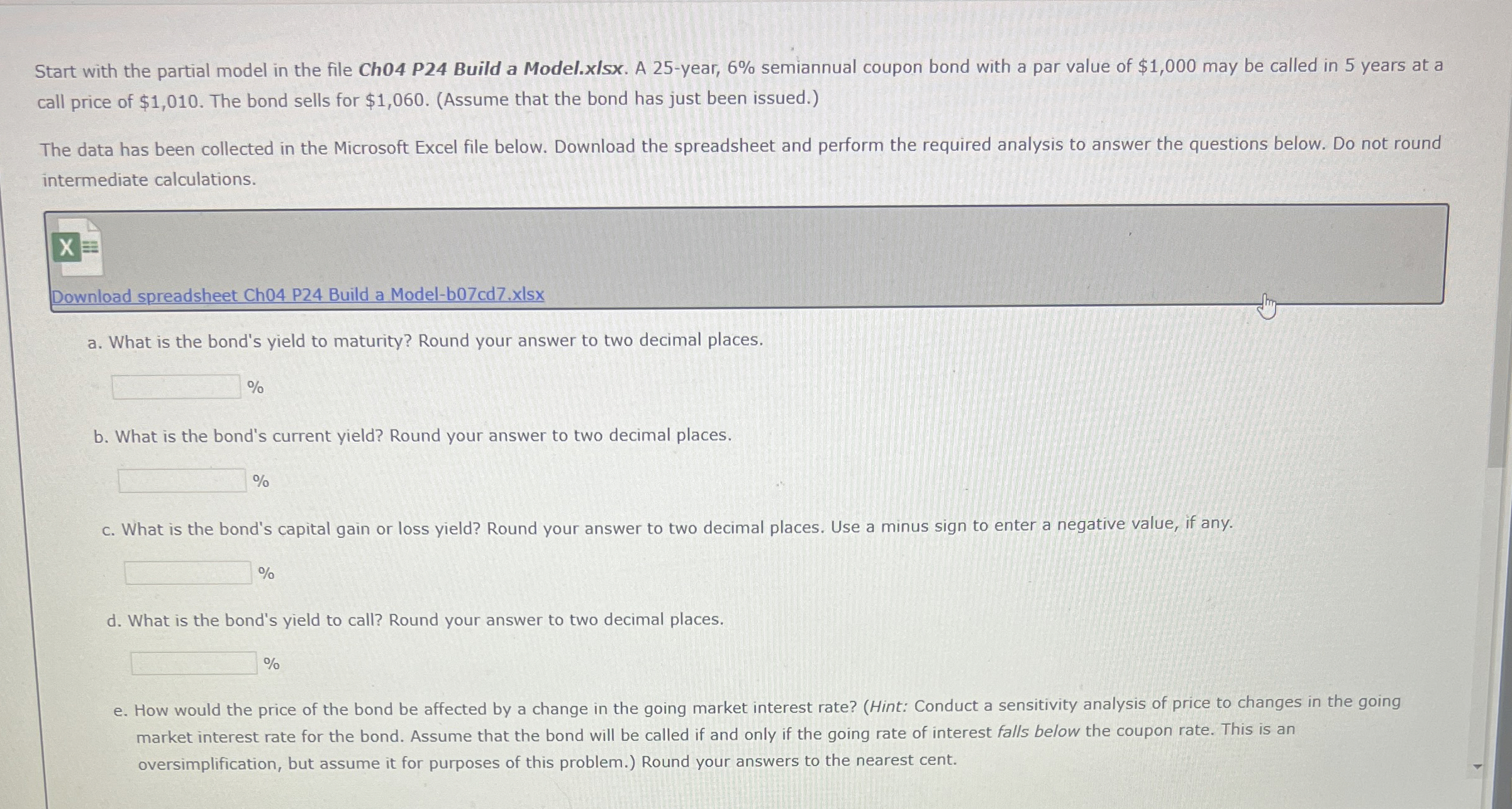Solved Excel Activity: Bond ValuationStart with the partial | Chegg.com
