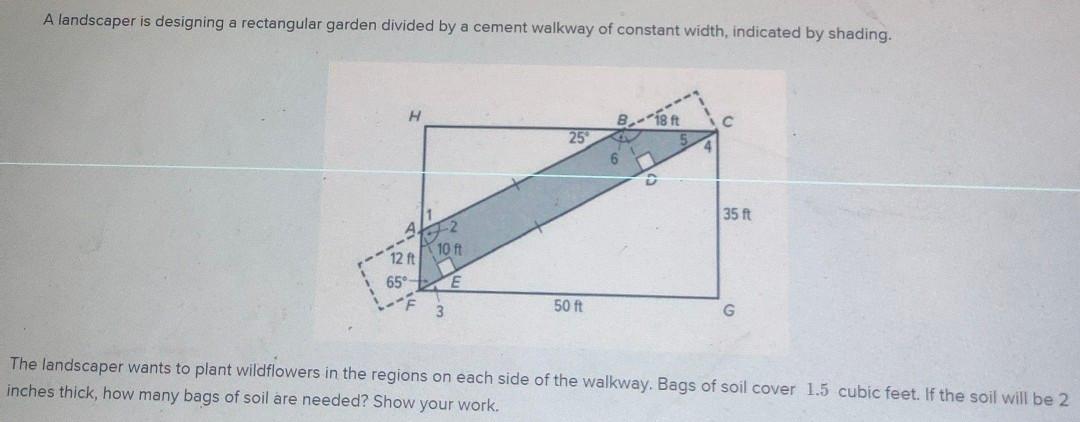 Solved A landscaper is designing a rectangular garden | Chegg.com