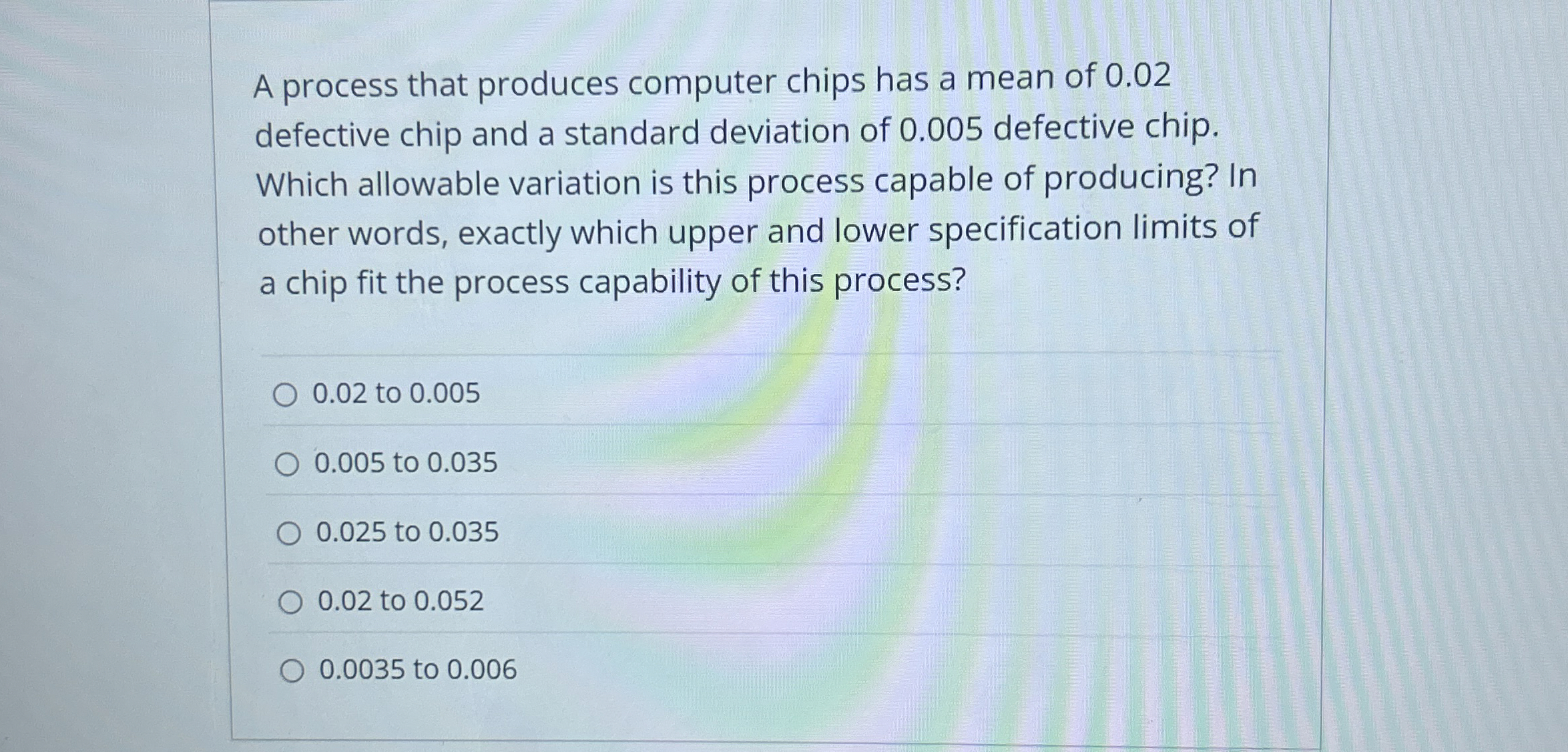 Solved A process that produces computer chips has a mean of | Chegg.com