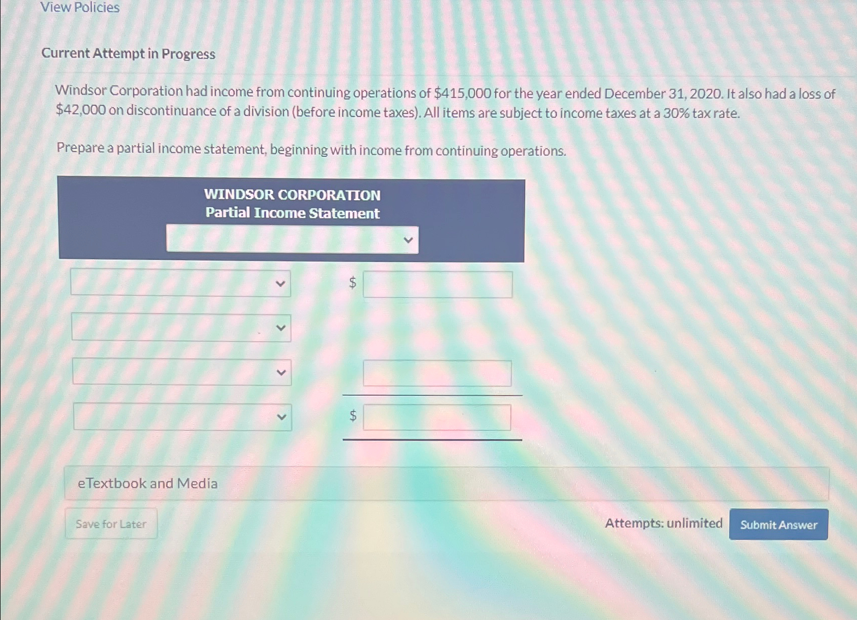 Solved View PoliciesCurrent Attempt in ProgressWindsor | Chegg.com