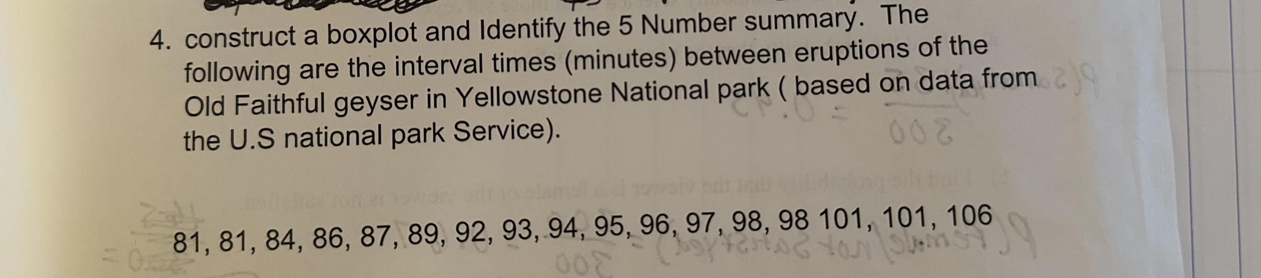 Solved construct a boxplot and Identify the 5 ﻿Number | Chegg.com