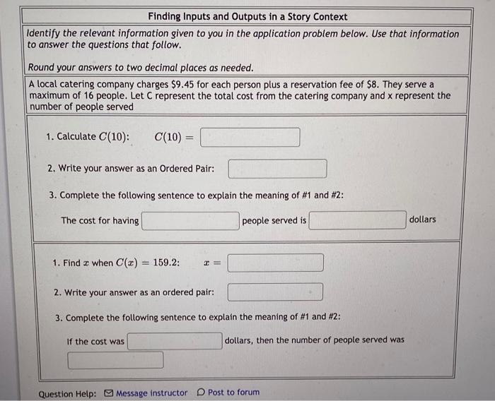 Solved Finding Inputs and Outputs in a Story Context | Chegg.com