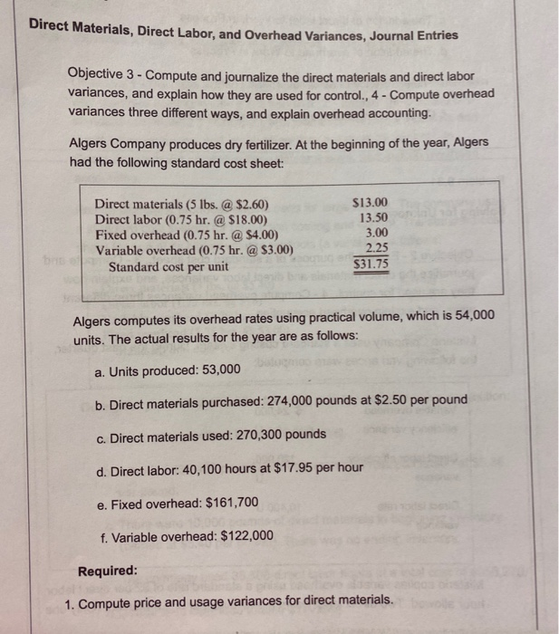Solved Direct Materials, Direct Labor, and Overhead | Chegg.com