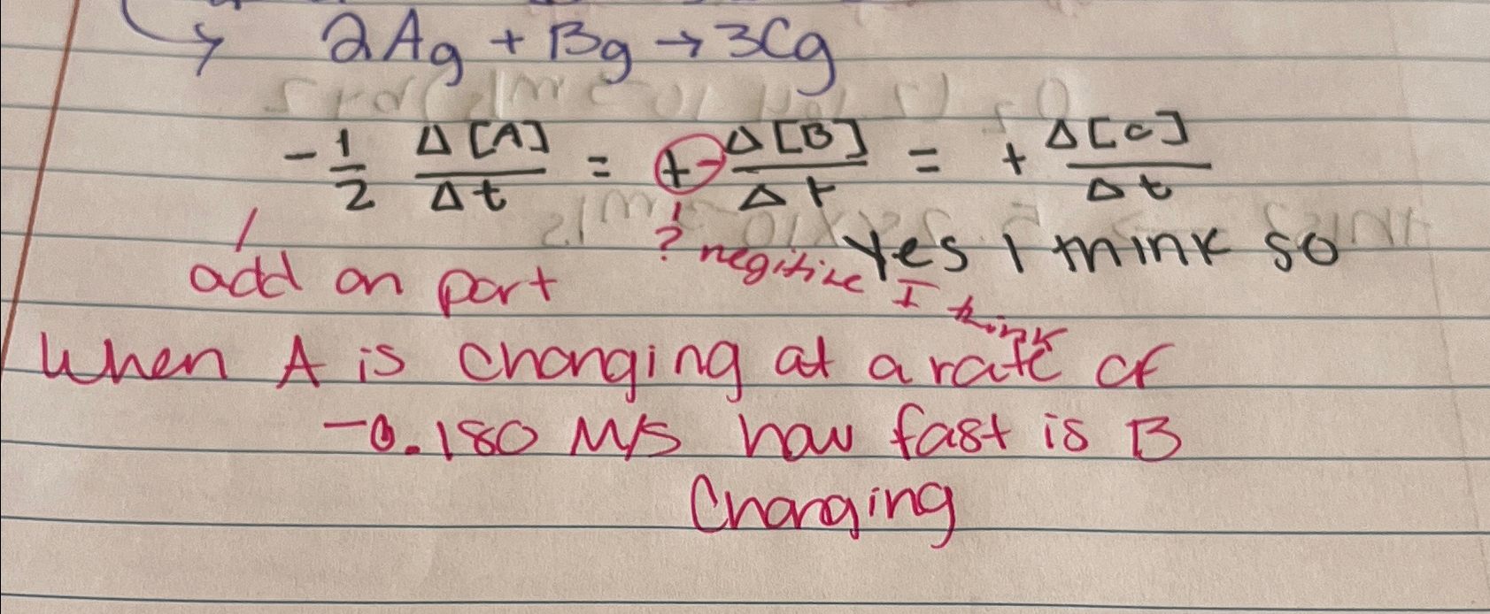 Solved 2Ag+Bg→3Cg-12Δ[A]Δt=+Δ[B]Δt=+Δ[c]ΔtWhen A ﻿is | Chegg.com