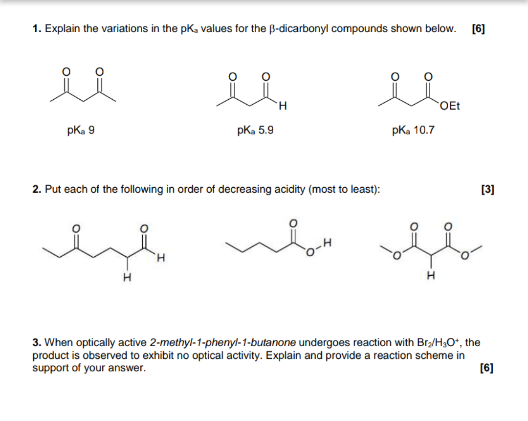 Solved 1. Explain the variations in the pka values for the | Chegg.com