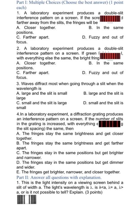 Solved Part I: Multiple Choices (Choose the best answer) (1 | Chegg.com