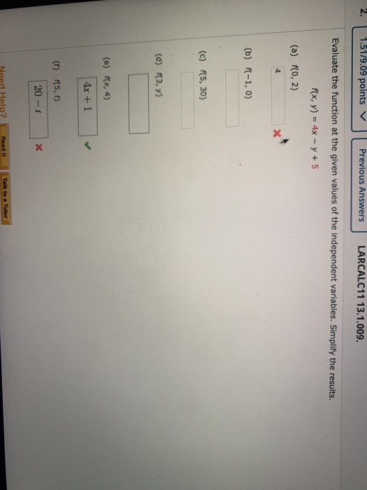 Solved 1.51/9.09 points | Previous Answers LARCALC11 | Chegg.com