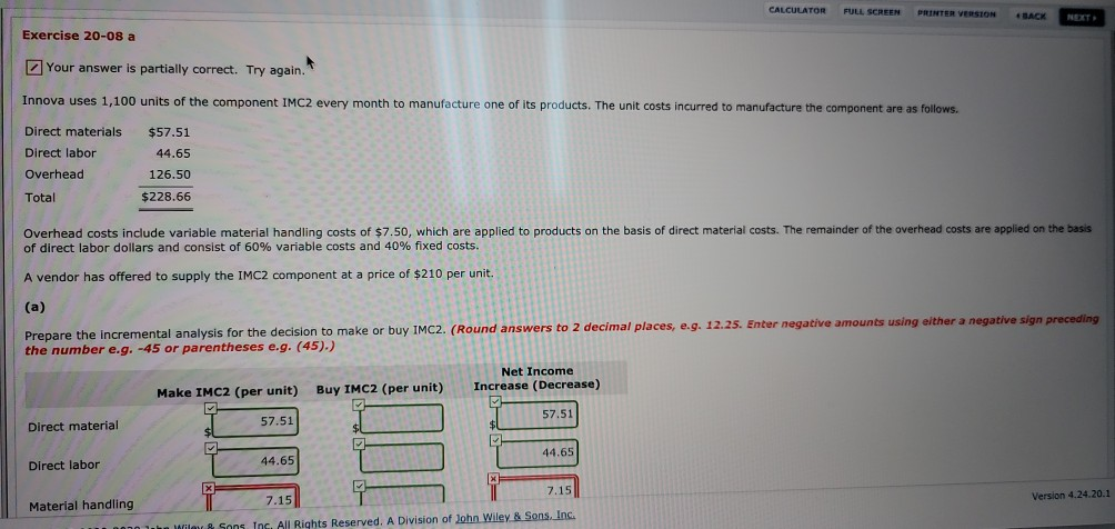 Solved CALCULATOR FULL SCREEN PRINTER VERSION BACK Exercise | Chegg.com