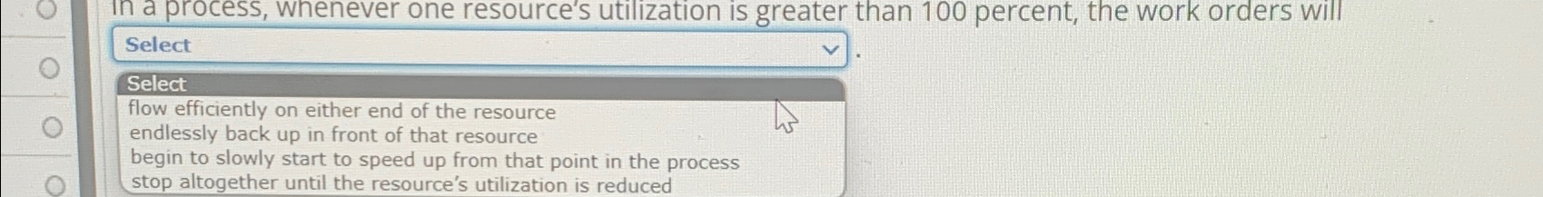 Solved In a process, whenever one resource's utilization is | Chegg.com