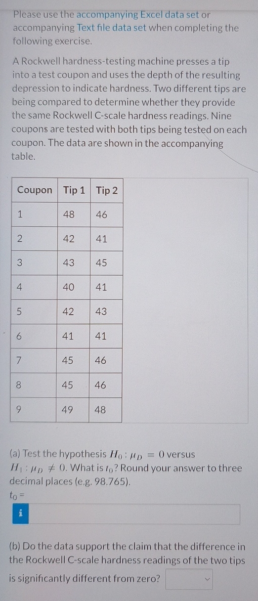 Solved Please use the accompanying Excel data set or | Chegg.com