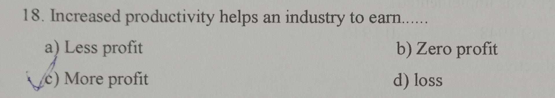 Solved Increased productivity helps an industry to | Chegg.com