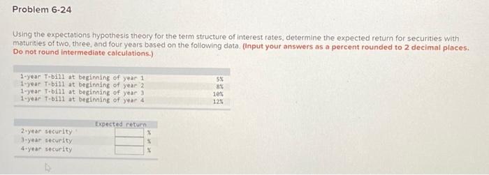 Solved Using the expectations hypothesis theory for the term | Chegg.com