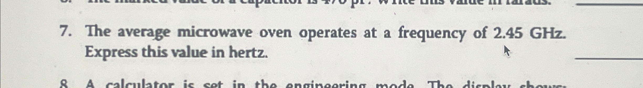 Solved The average microwave oven operates at a frequency of | Chegg.com