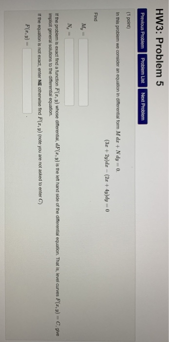 Solved HW3: Problem 5 Previous Problem Problem List Next | Chegg.com