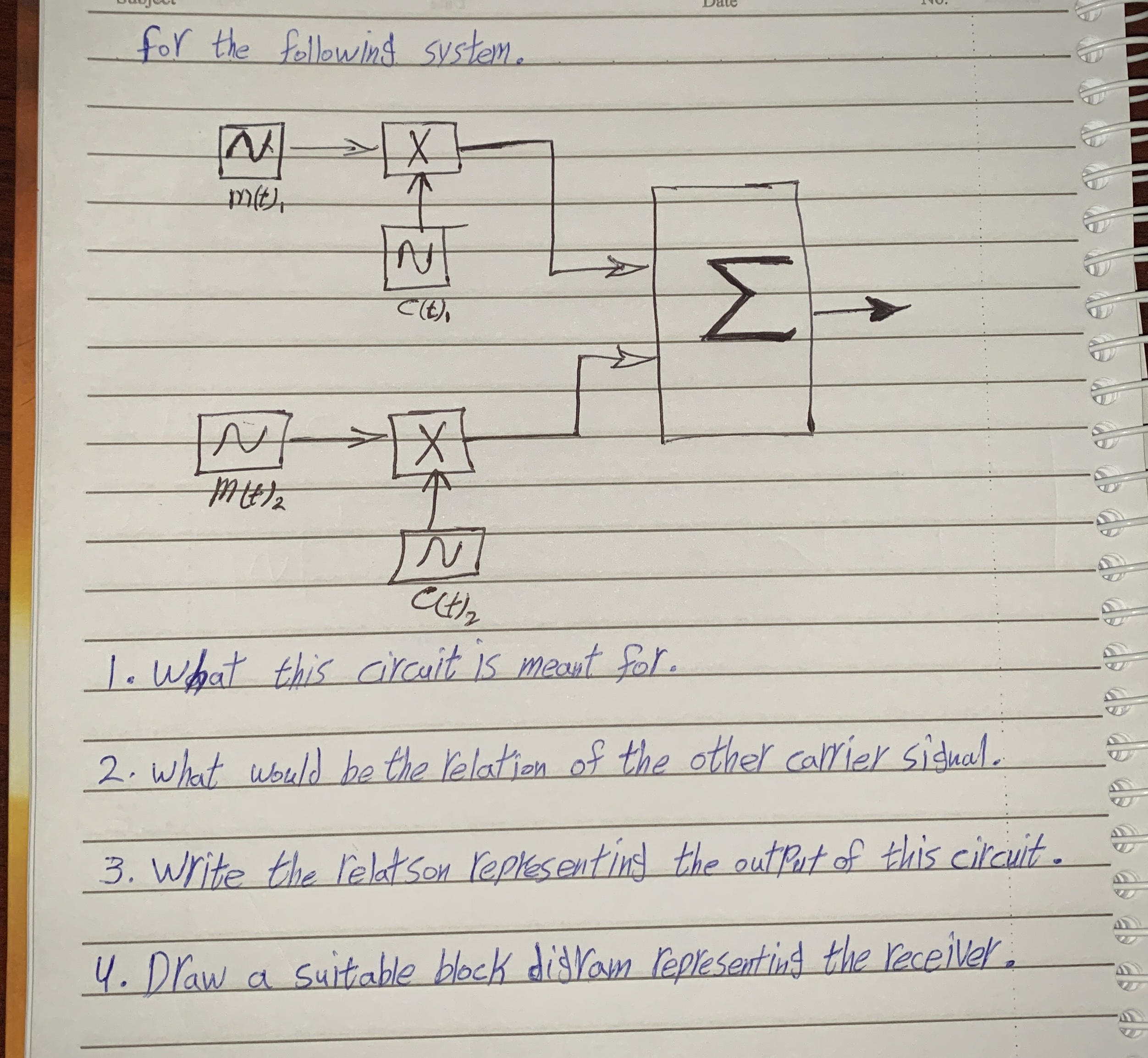 Solved for the following sustem.What this circuit is meant | Chegg.com
