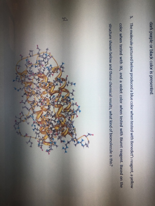 Solved dark purple or black color is presented. 5. The | Chegg.com