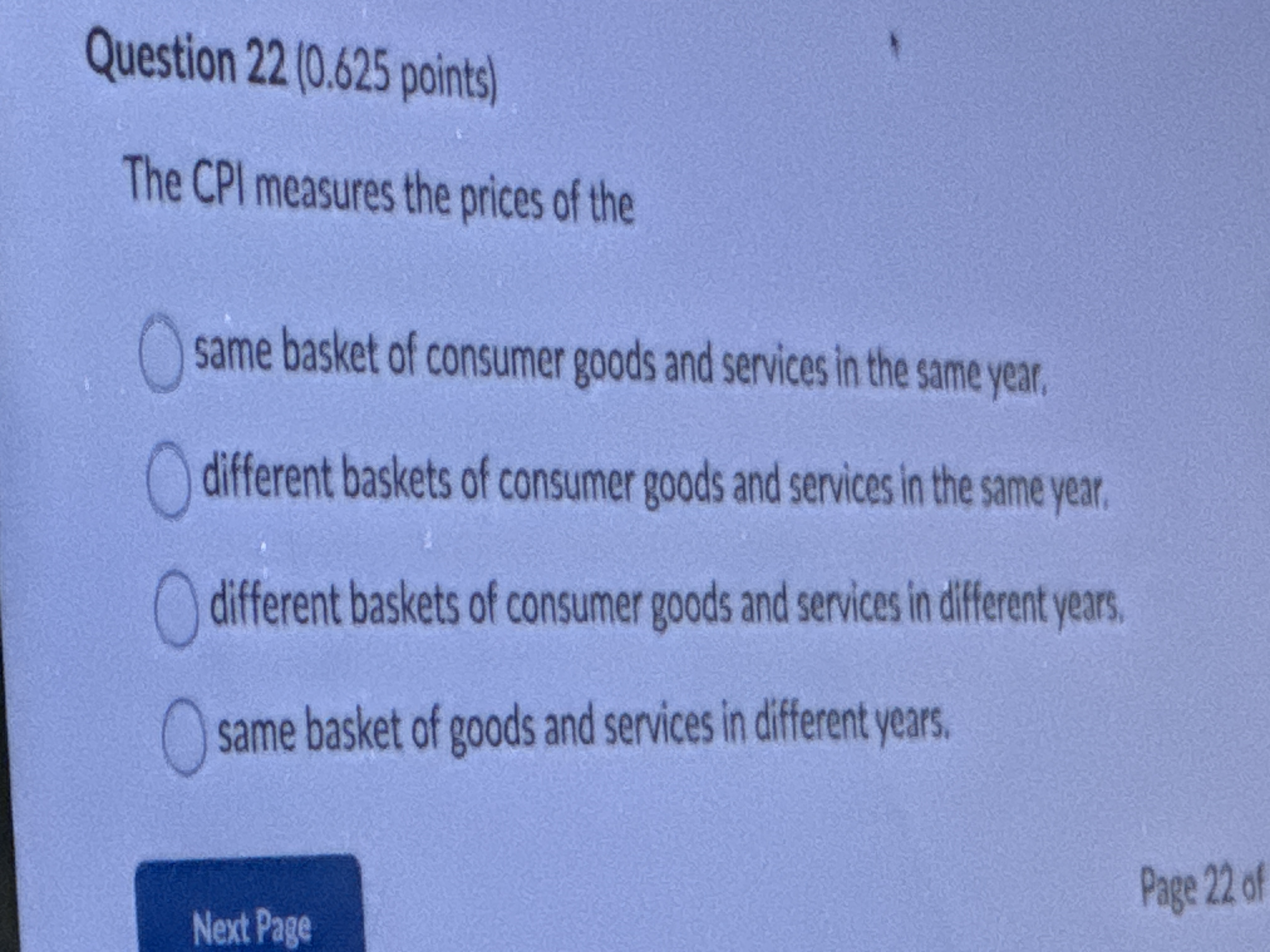 Solved Question points)The CPI measures the prices of | Chegg.com
