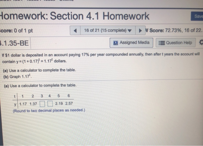 Solved Homework Section 4 1 Homework Save Ecore 0 Of 1 Pt