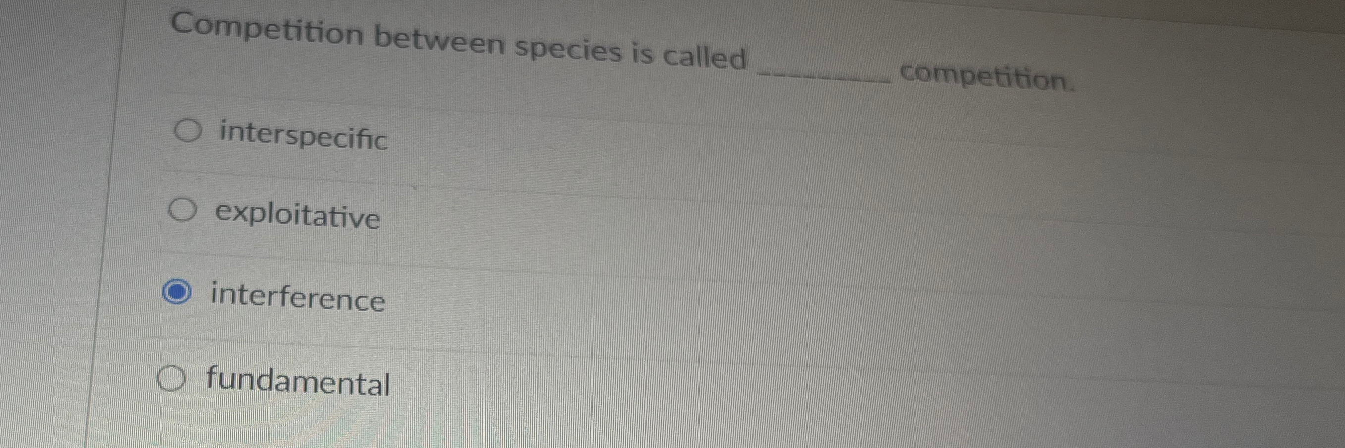 Solved Competition between species is called | Chegg.com