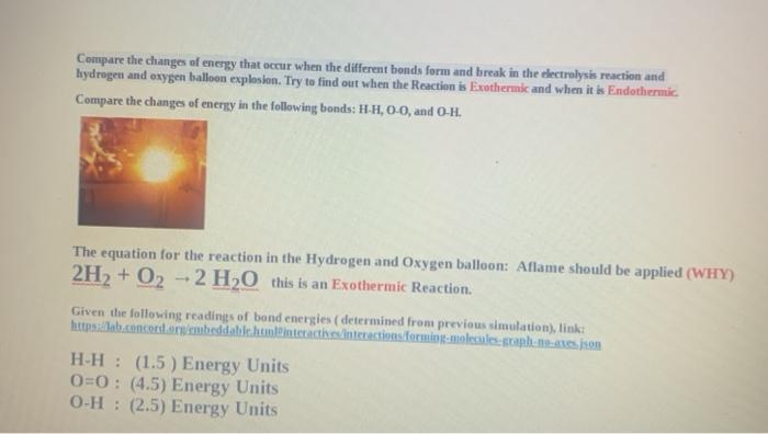 Solved (right side 2H2O 2H2 + O2 It is an Endothermic | Chegg.com