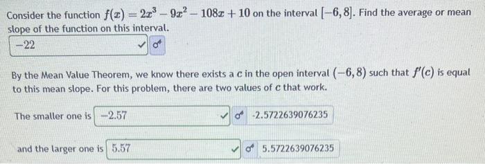 Solved Consider the function f(x)=2x3−9x2−108x+10 on the | Chegg.com
