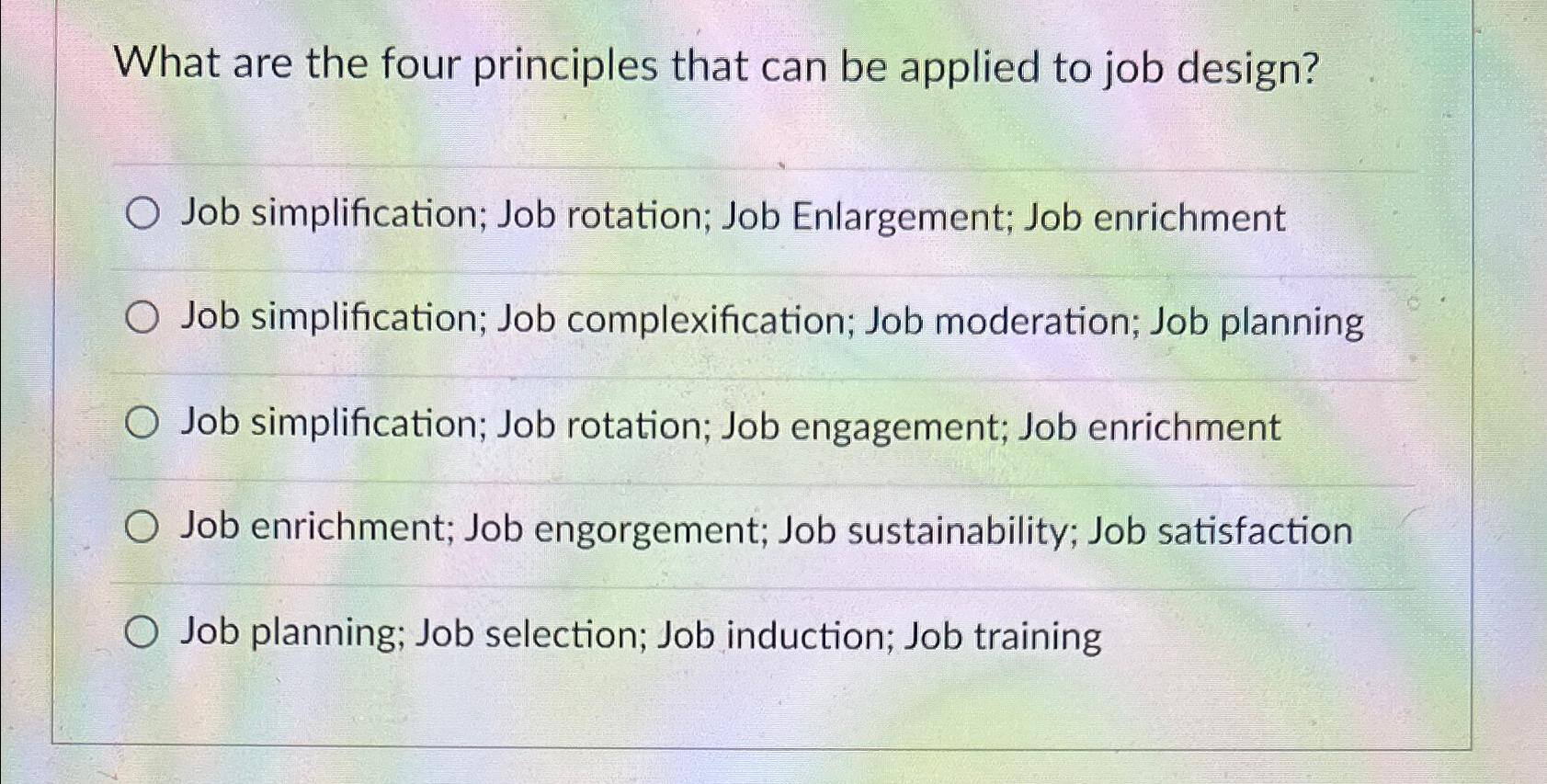 Solved What are the four principles that can be applied to | Chegg.com