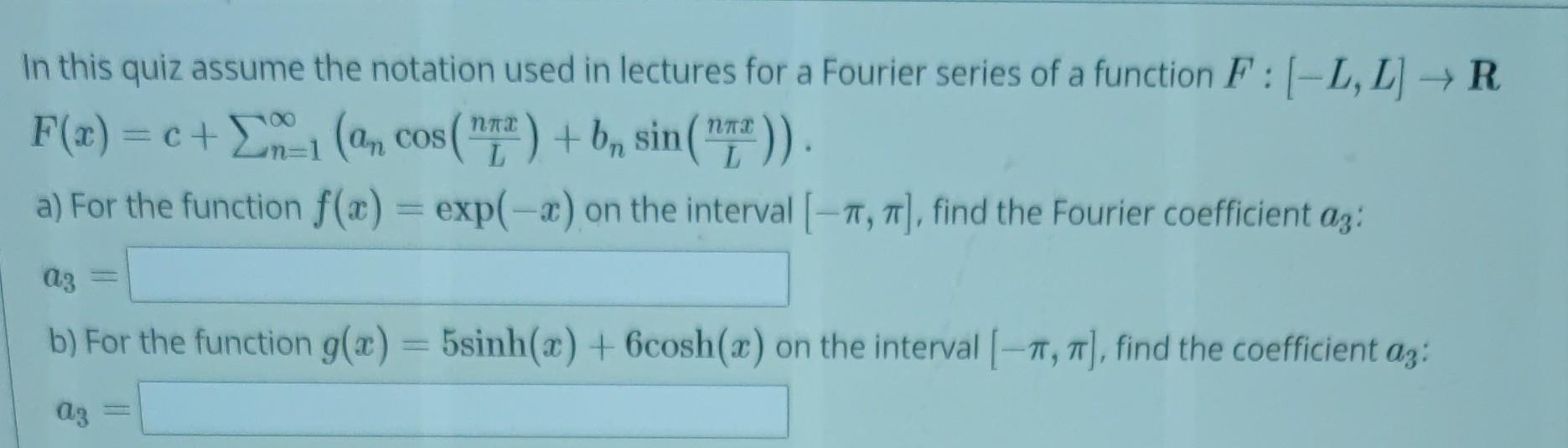 Solved In this quiz assume the notation used in lectures for | Chegg.com