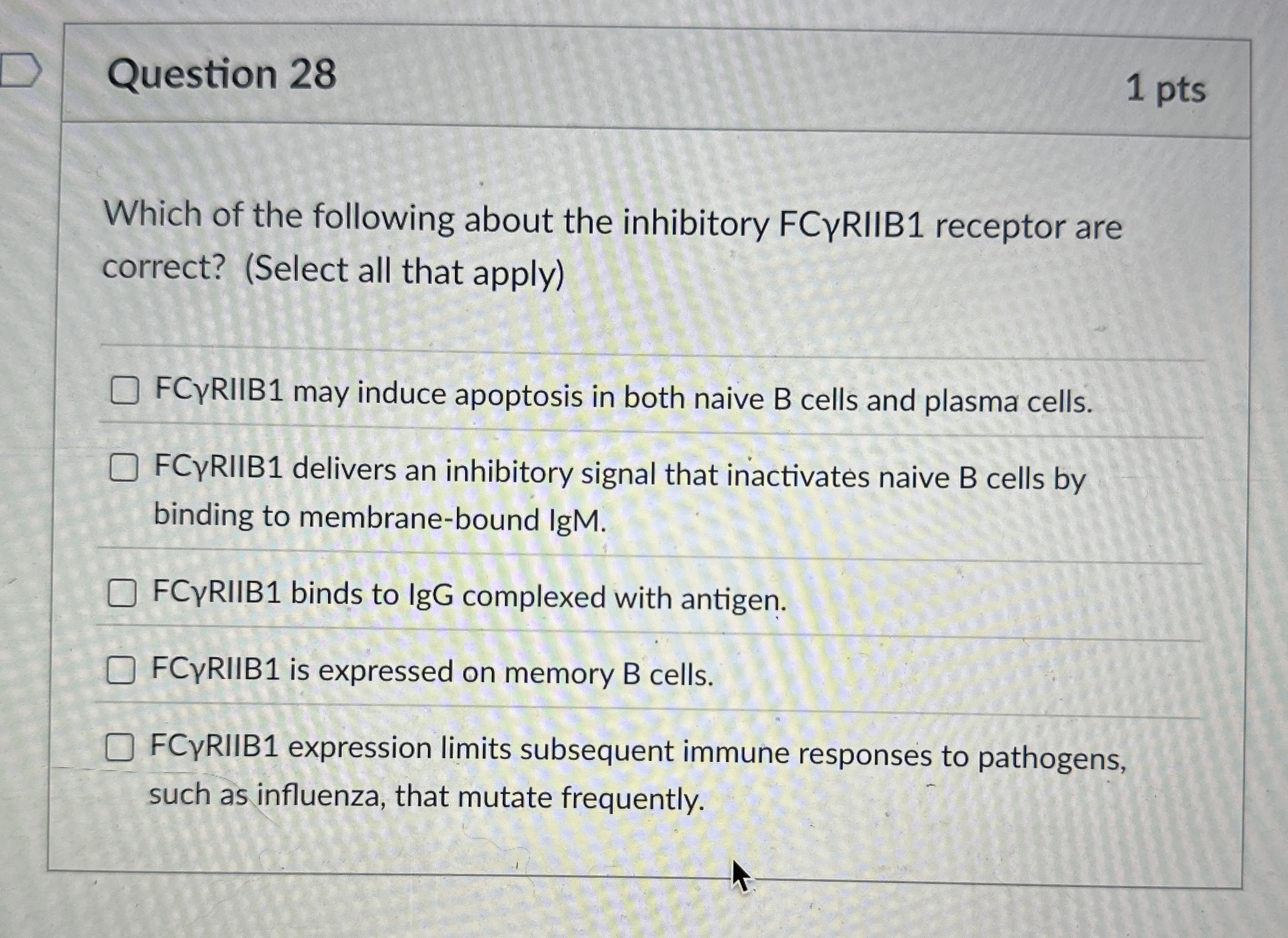 Solved Question 281 ﻿ptsWhich of the following about the | Chegg.com
