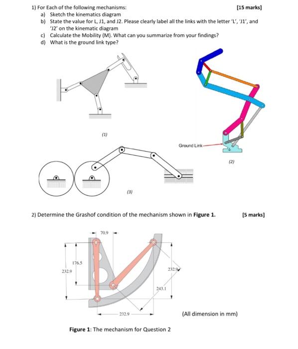 Solved 1) For Each of the following mechanisms: [15 marks] | Chegg.com