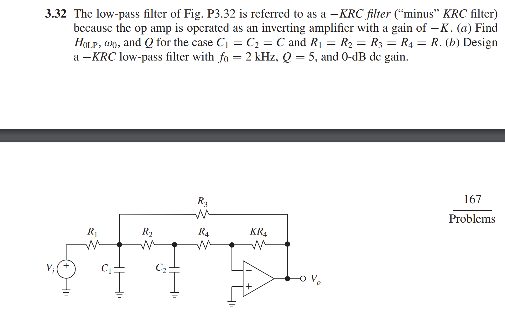 Solved 3.32 ﻿The low-pass filter of Fig. P3.32 ﻿is referred | Chegg.com