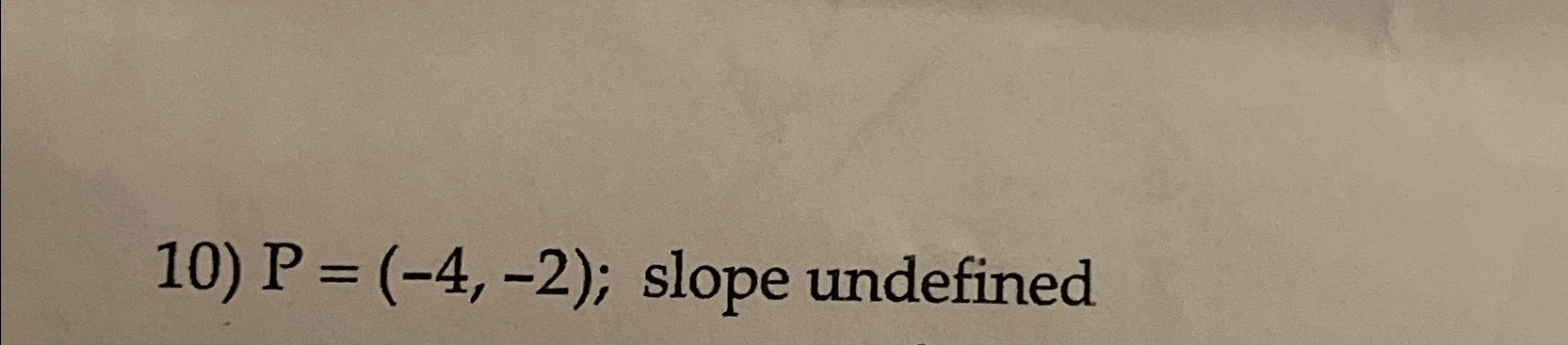 Solved P=(-4,-2); slope undefined | Chegg.com