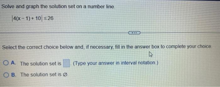 Solved Solve and graph the solution set on a number line. | Chegg.com