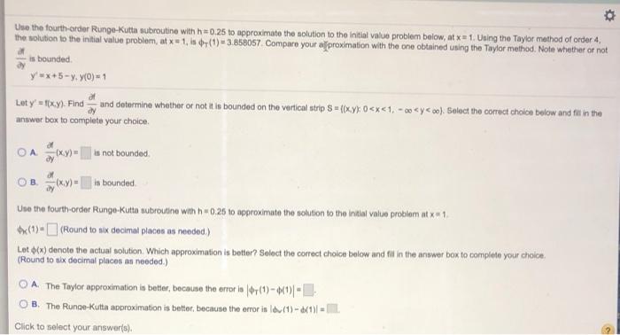 Solved Use the fourth-order Runge-Kutta subroutine with | Chegg.com