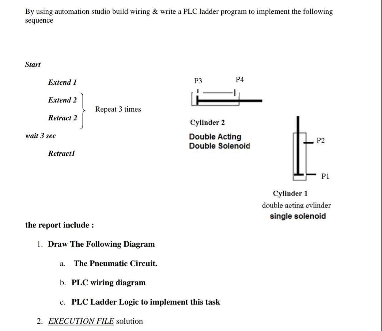 Solved By using automation studio build wiring \& write a | Chegg.com