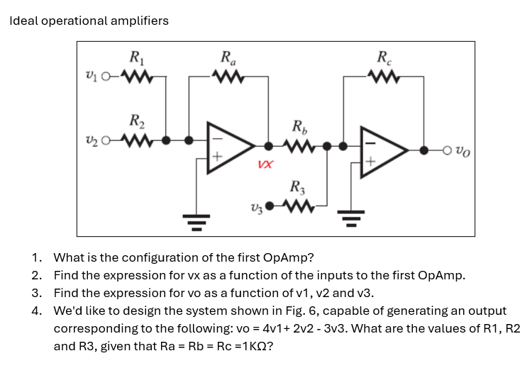 Solved Ideal operational amplifiersWhat is the configuration | Chegg.com