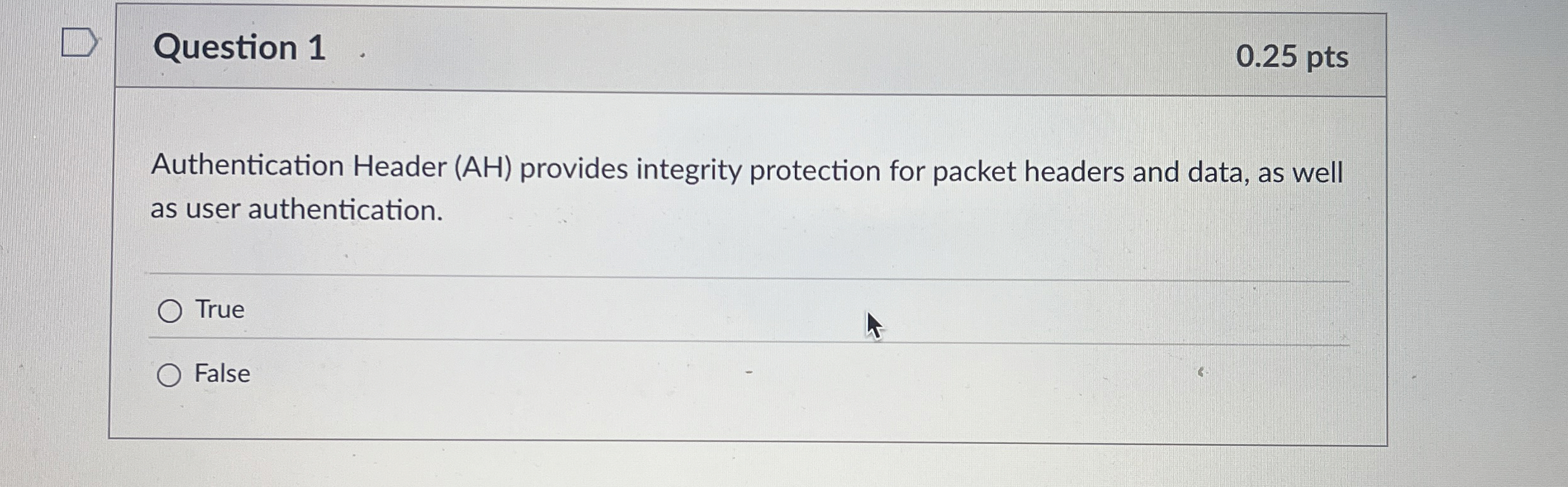 Solved Question 10.25 ﻿ptsAuthentication Header (AH) | Chegg.com