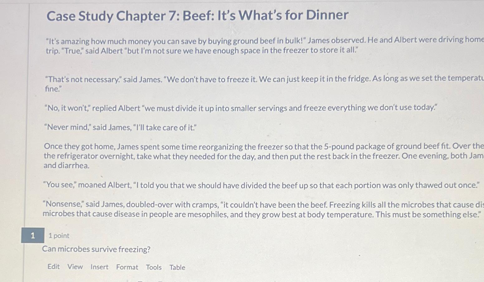 Solved Case Study Chapter 7: Beef: It's What's for | Chegg.com