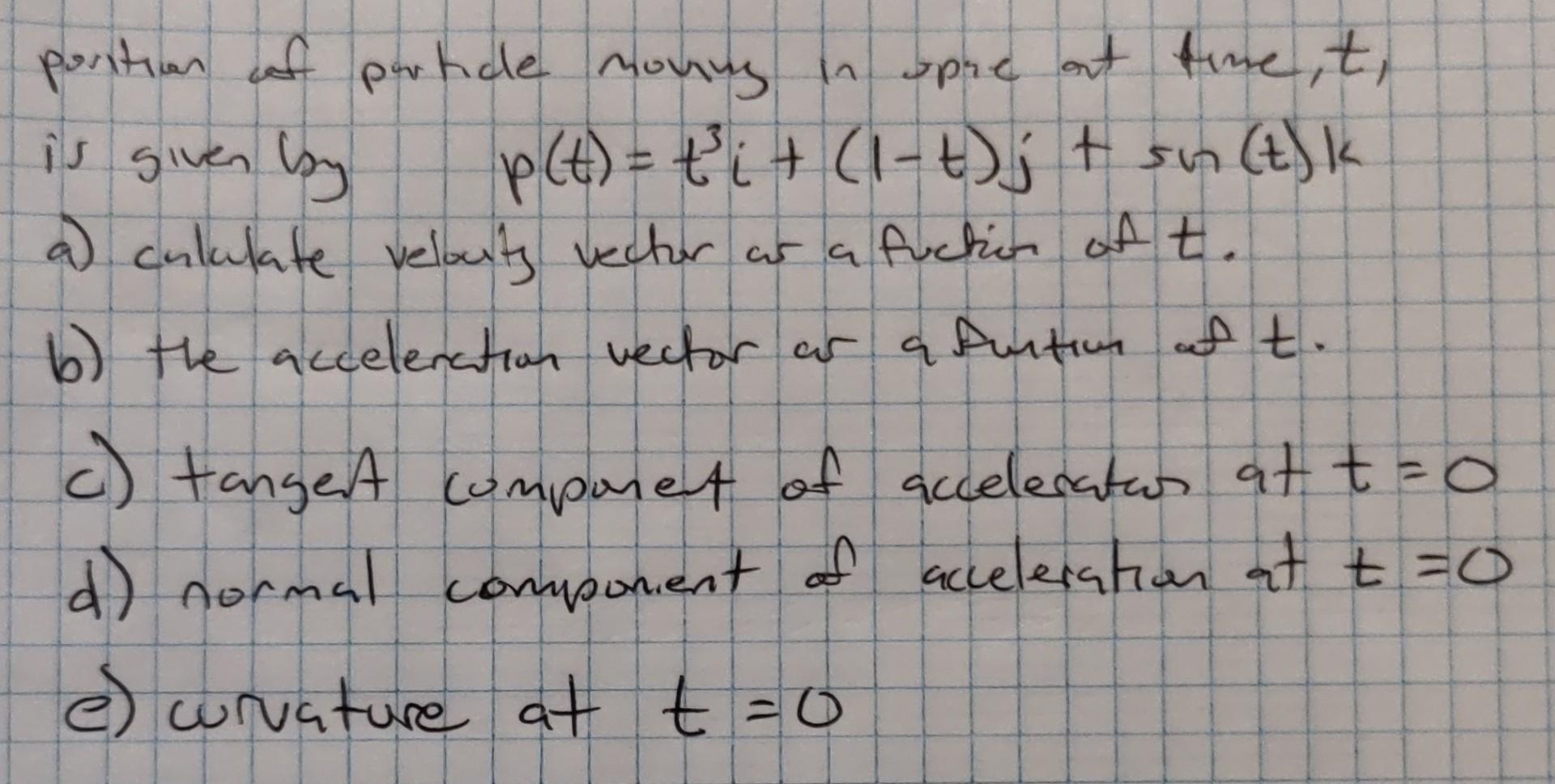 Solved position of particle moving in opre at time, ti p(t) | Chegg.com