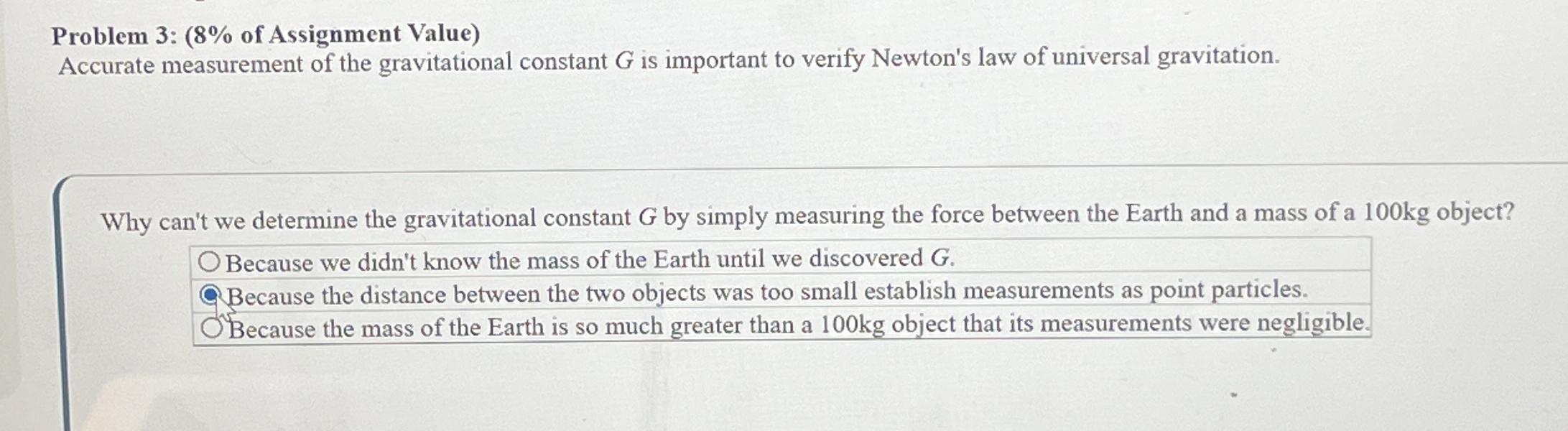 Solved Problem 3: ( 8% ﻿of Assignment Value)Accurate | Chegg.com