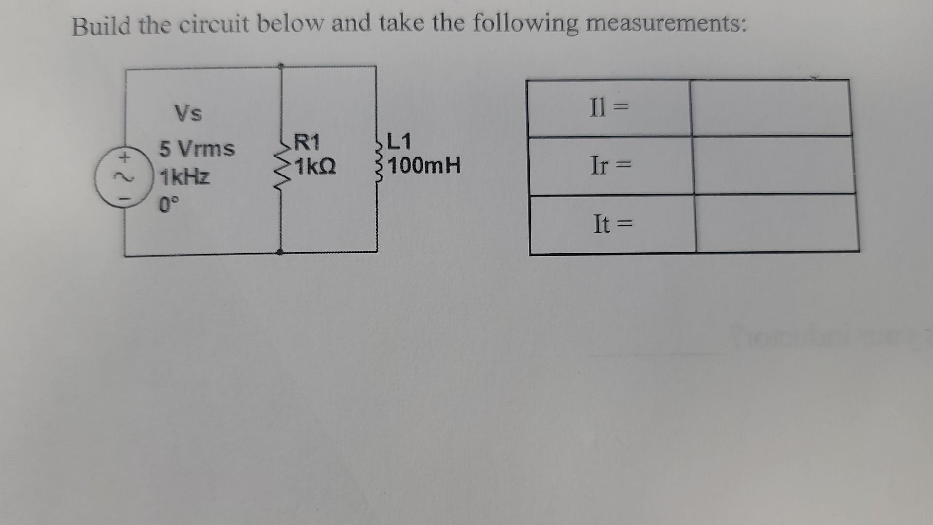 Solved Build the circuit below and take the following | Chegg.com